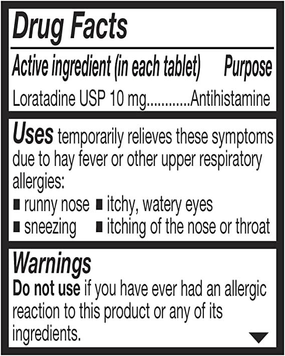 Loratadine Tablets 10mg – Antihistamine, Allergy Relief Product – 100 ...