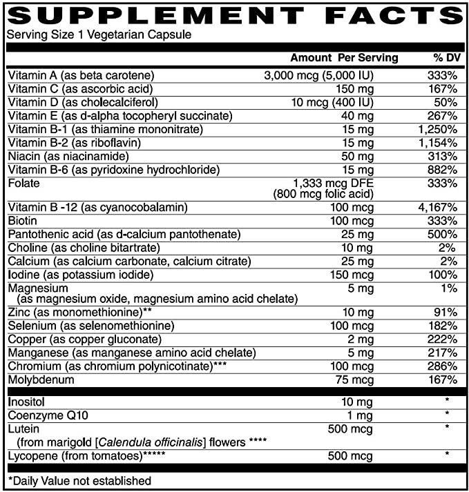 One Daily MultiVitamin Capsules – 120 Count – Gluten & Dairy Free ...