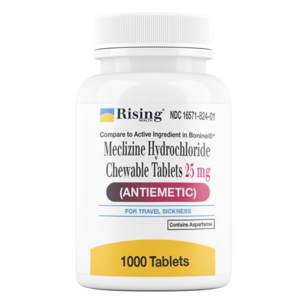 Meclizine HCL 25mg – Antiemetic, Motion Relief Chewable Tablets (1000 ...