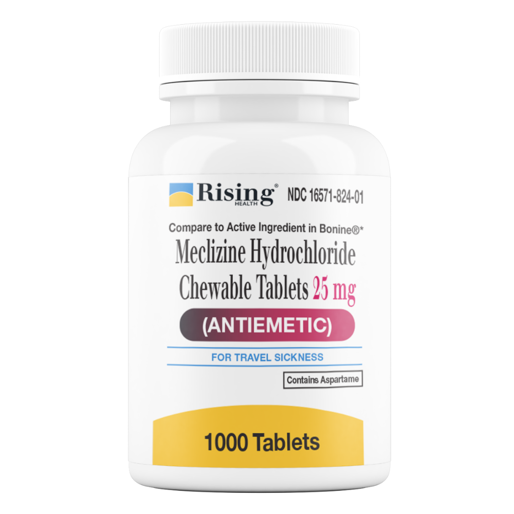 Meclizine HCL 25mg – Antiemetic, Motion Relief Chewable Tablets (1000 ... Meclizine HCL 25mg – Antiemetic, Motion Relief Chewable Tablets (1000 ...